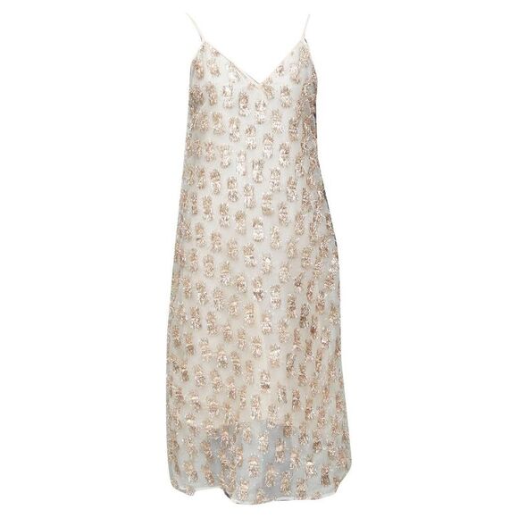 Raey | Dresses | Raey Sequin Embellished Slip Dress Women Brown Nude ...